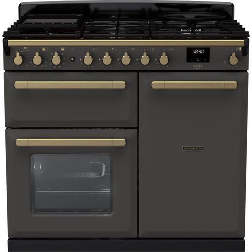 Rangemaster dual fuel range cooker | ESDL100DFPSLT | ao.com