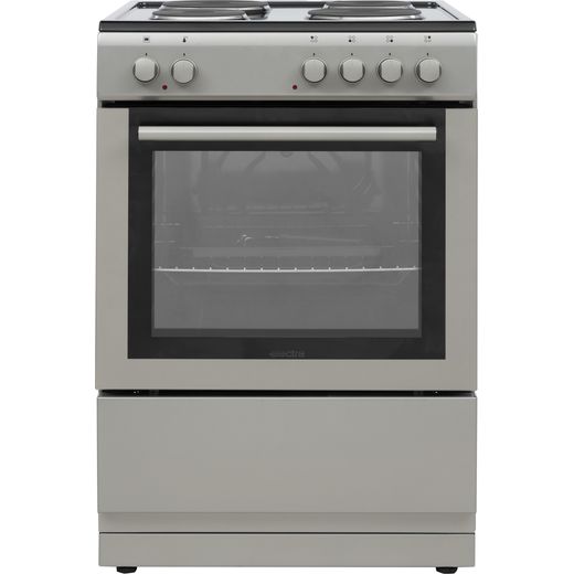 Electra SE60S/2 60cm Wide Electric Cooker with Solid Plate Hob - Silver ...