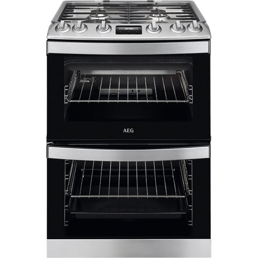 AEG CGB6131ACM 60cm wide Double Oven Gas Cooker with Fixed rate grill ...