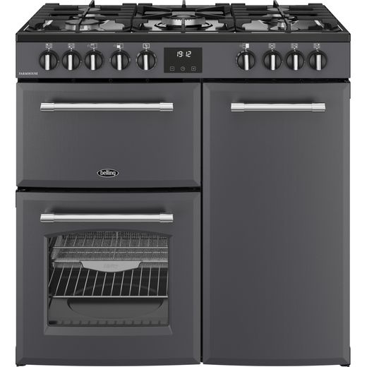 Belling Farmhouse 90DF 90cm wide Dual Fuel Range Cooker with Gas Hob ...