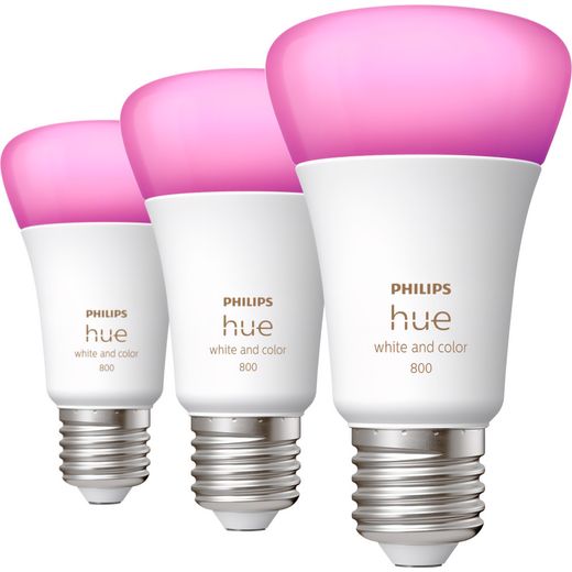 Philips Hue Ambiance White and Colour E27 Smart Bulb - 3 Pack