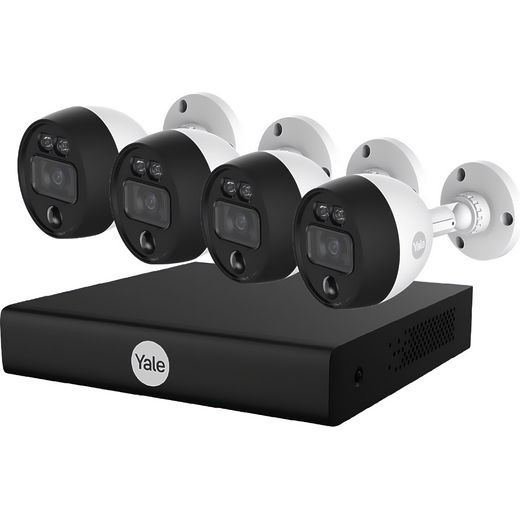 Yale 4 Cam 8 Channel CCTV Kit Smart Home Security Camera - Black