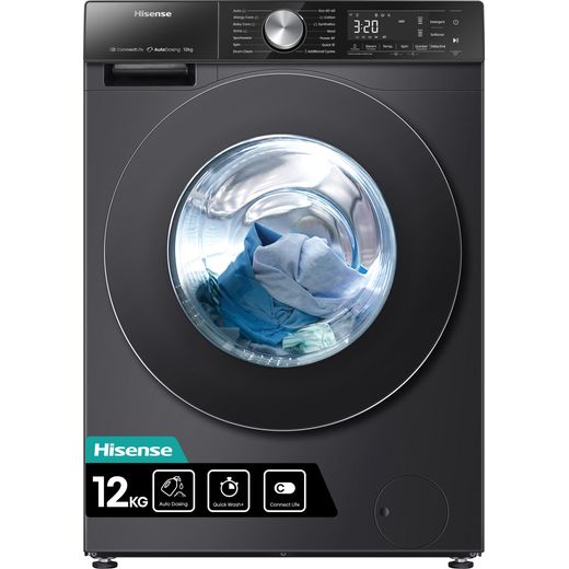 WF5S1245BB_BK | Hisense Washing Machine | Black | ao.com