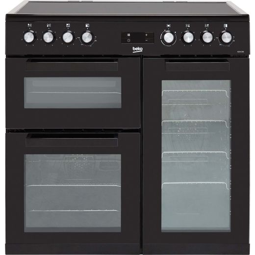 Beko KDVC90K 90cm wide Electric Range Cooker with Ceramic Hob - Black ...