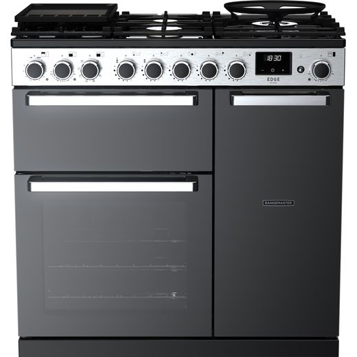 Rangemaster Edge Deluxe EDDL90DFGBLK/CM1 90cm wide Dual Fuel Range ...