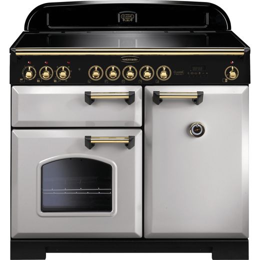Rangemaster Classic Deluxe CDL100EIRP/B 100cm wide Electric Range Cooker with Induction Hob ...