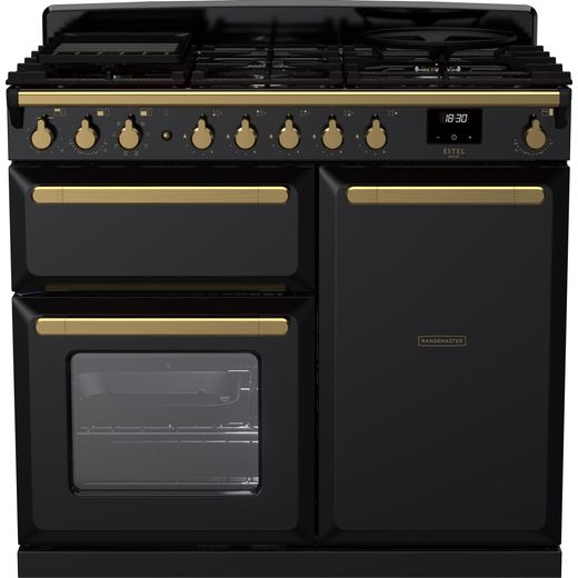 Rangemaster dual fuel range cooker | ESDL100DFPGBL | ao.com