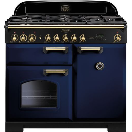 Rangemaster, range cooker | Regal Blue / Brass | CDL100DFFRB/B_RBB | ao.com