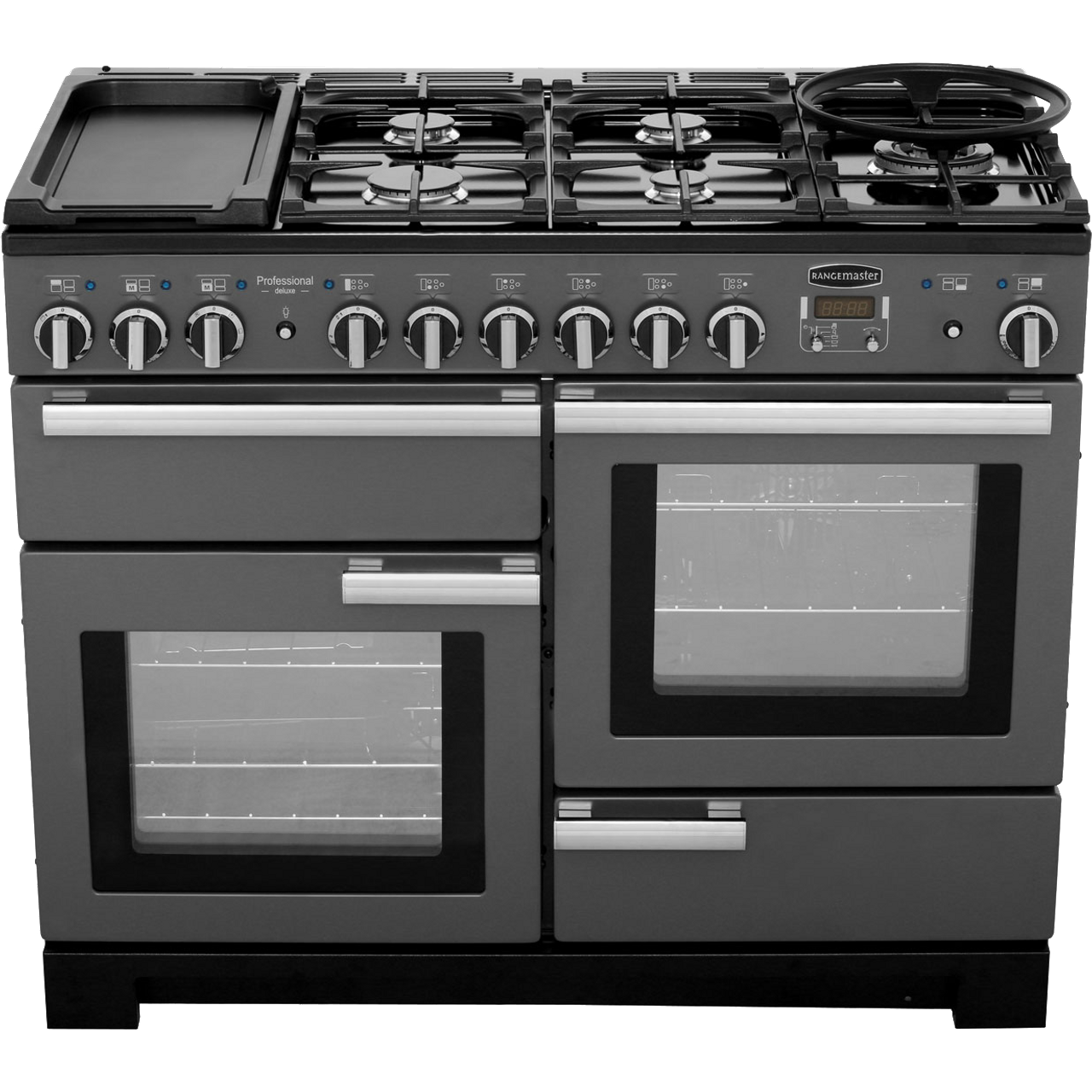 Rangemaster PDL110DFFSL/C Professional Deluxe 110cm 5 Burners A/A Dual ...