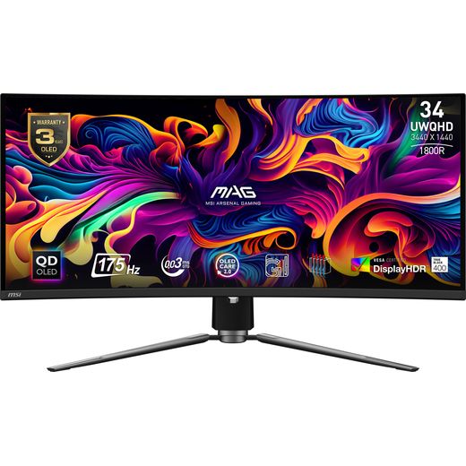 MSI MAG 341CQP QD-OLED 34" UltraWide Quad HD 175Hz OLED Gaming Monitor ...