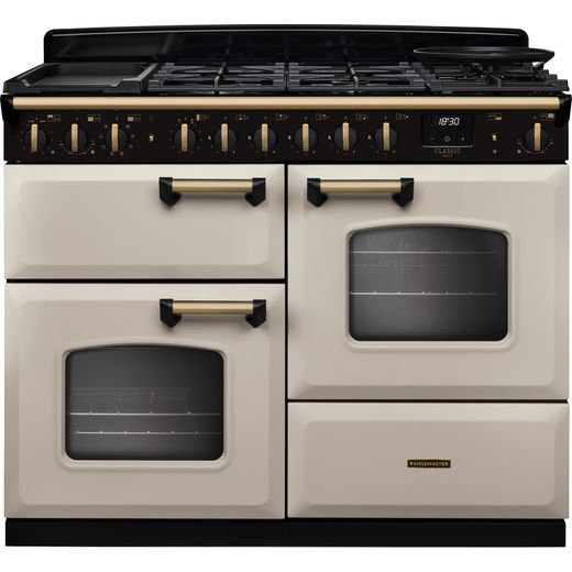 Rangemaster Classic Deluxe 110 CLDLO110DFPPCR/AB1 110cm wide Dual Fuel ...