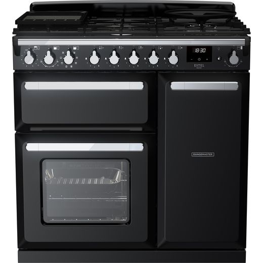 Rangemaster Estel Deluxe ESDL90DFPGBL/CM1 90cm wide Dual Fuel Range ...