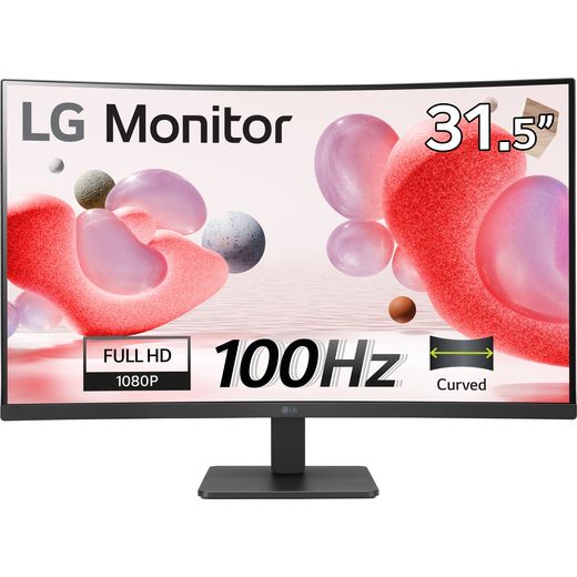 LG 32" Full HD 100Hz Curved Monitor with FreeSync - Black
