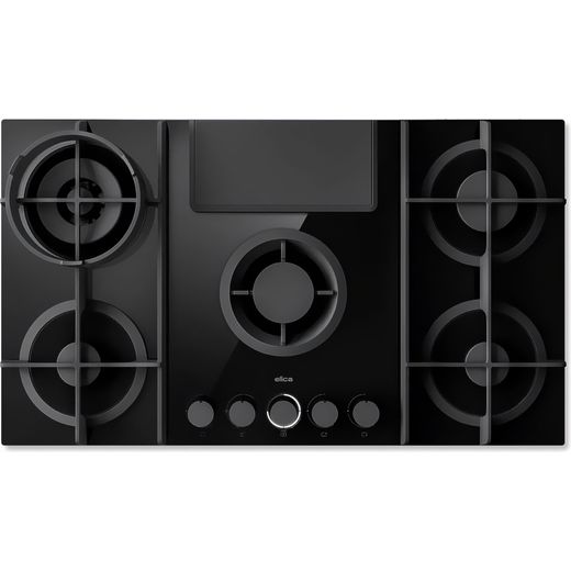Elica gas hob | NT-FLAME-EVO-BL_BK | ao.com