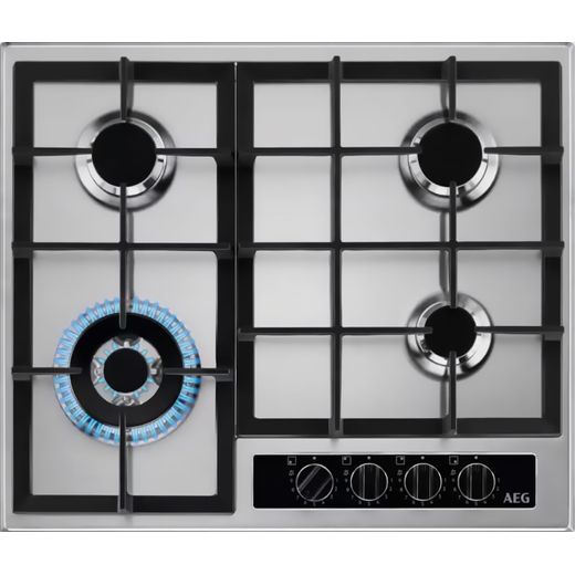 AEG Gas Hob | Stainless Steel | HGB64420YM | ao.com