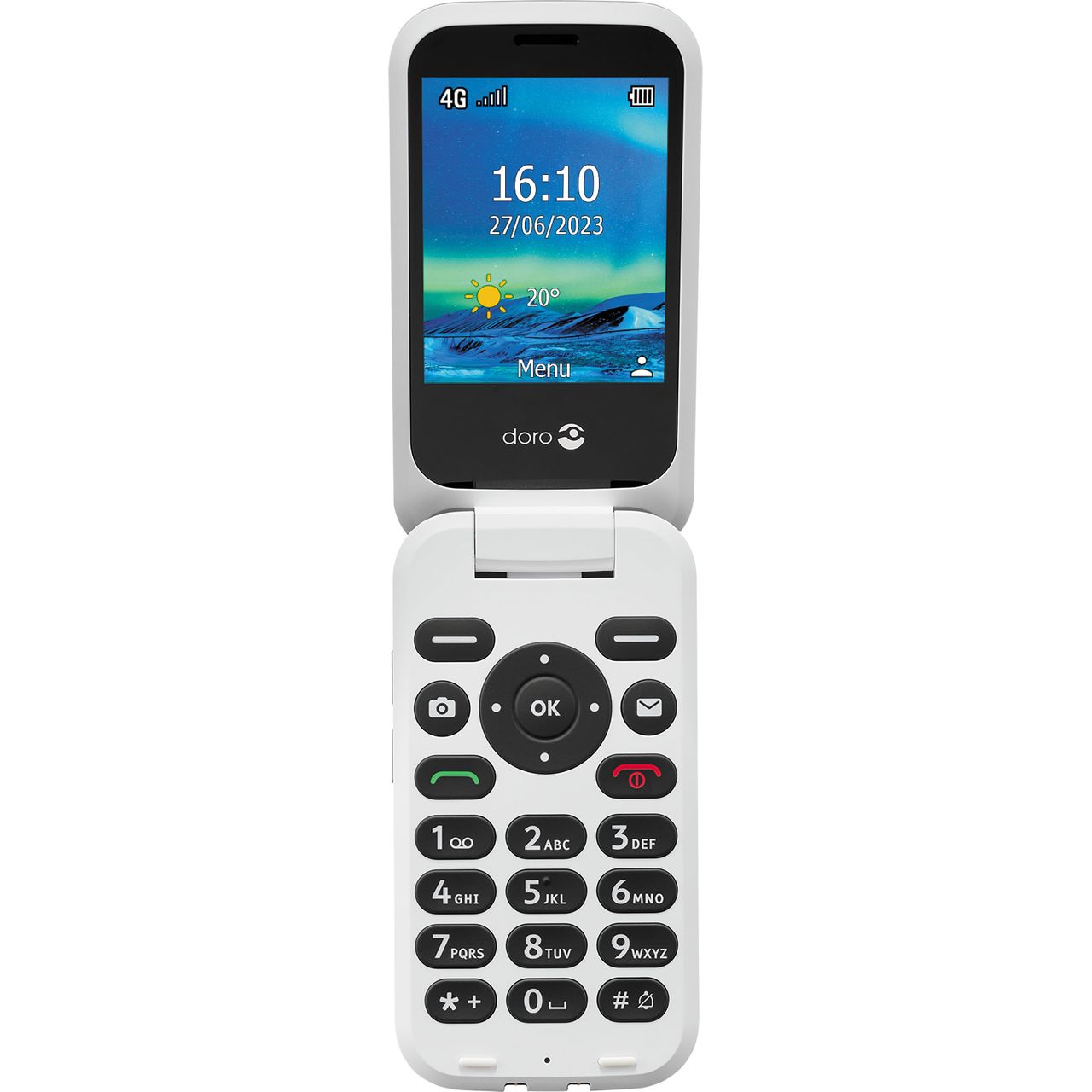 Doro 6820 Flip Phone in White