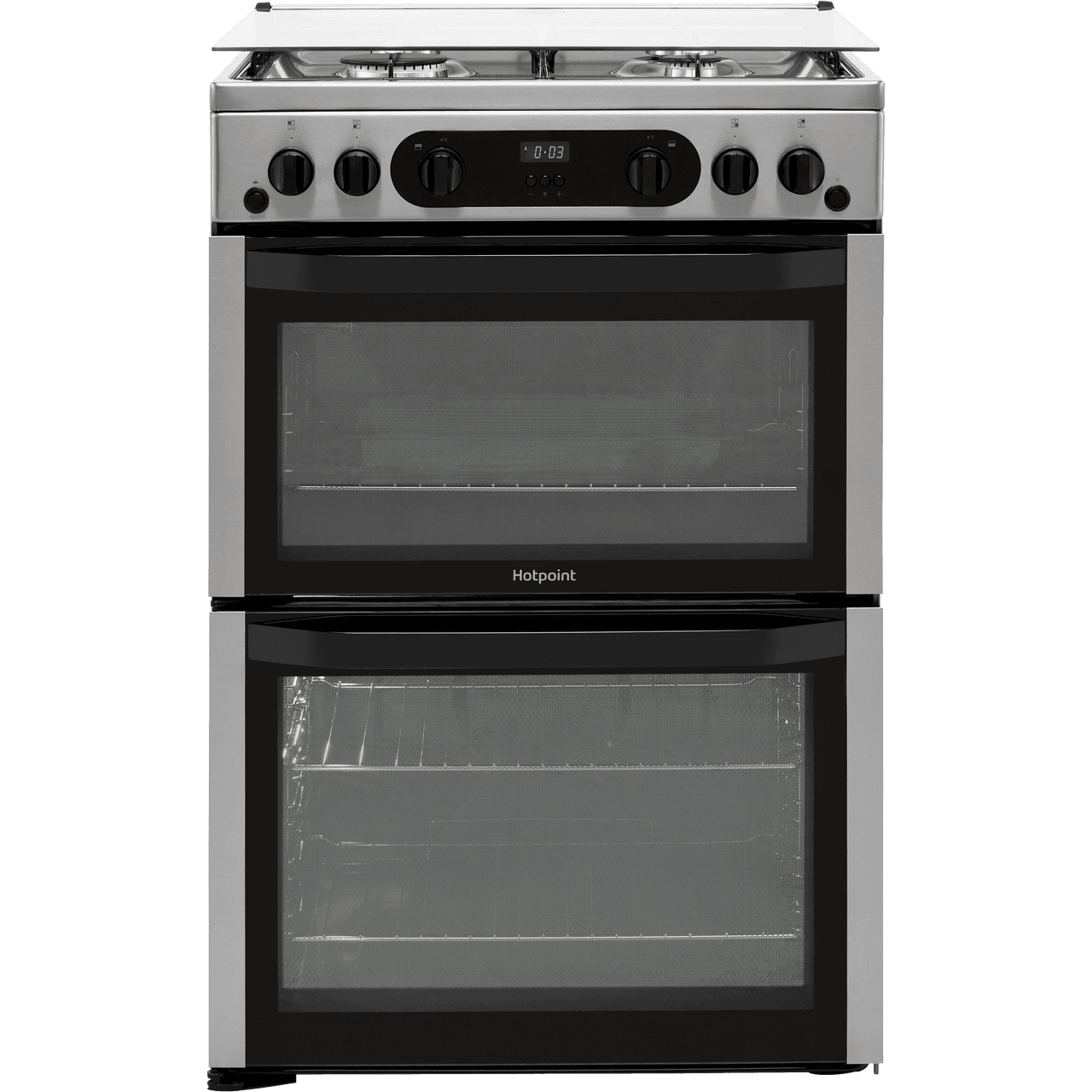 Hotpoint gas cooker silver HDM67G0CCX UK SI ao