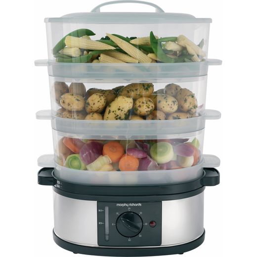 48755_SS | Morphy Richards steamer | 3 compartments | ao.com