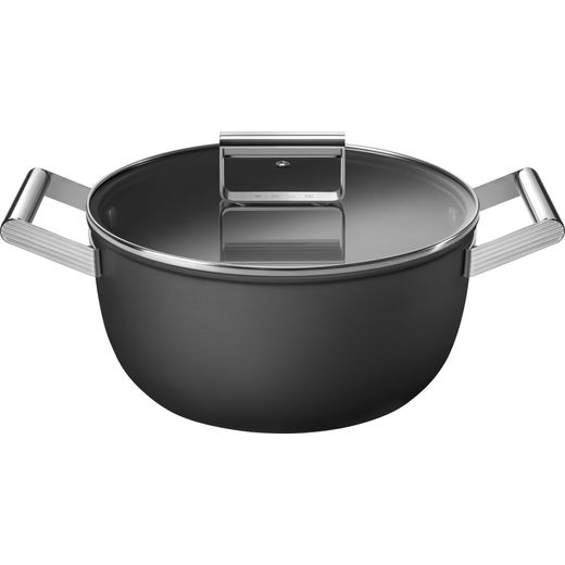 Smeg 50's Style Pan 24 cm Non-stick Casserole Dish - Black