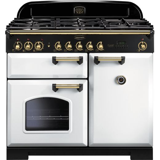 Rangemaster Classic Deluxe CDL100DFFWH/B 100cm wide Dual Fuel Range ...