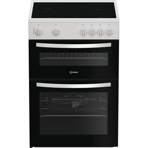 Indesit IDE6VMW 60cm Double Oven Electric Cooker with Ceramic Hob ...