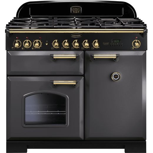 Rangemaster Classic Deluxe CDL100DFFSL/B 100cm wide Dual Fuel Range ...