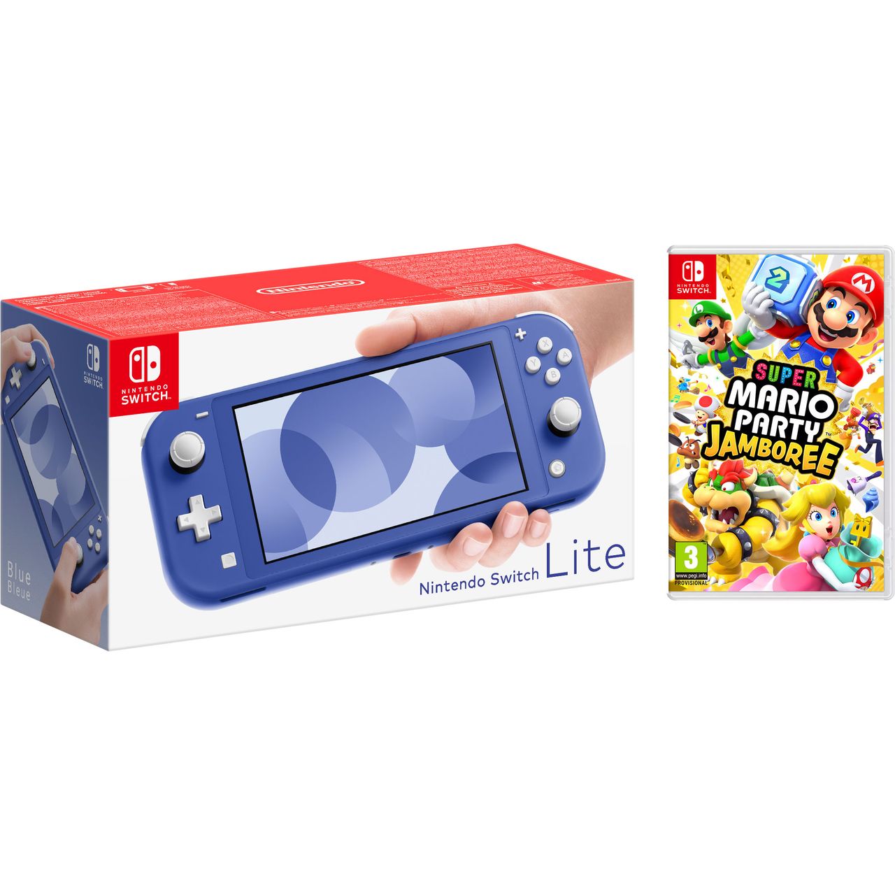 Nintendo Switch Lite 32GB with Super Mario Party Jamboree Blue