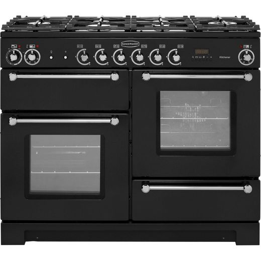 KCH110DFFBL/C | Rangemaster Range Cooker | Black/Chrome | ao.com