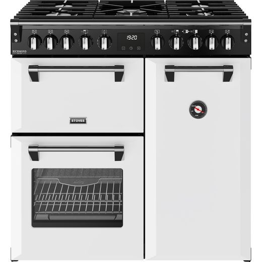 Stoves Richmond DX 90DF 90cm Dual Fuel Range Cooker with Gas Hob - Ice ...
